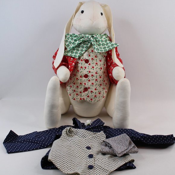 Handmade | Accents | Vintage Handmade Floppy Eared Rabbit Muslin Bunny ...